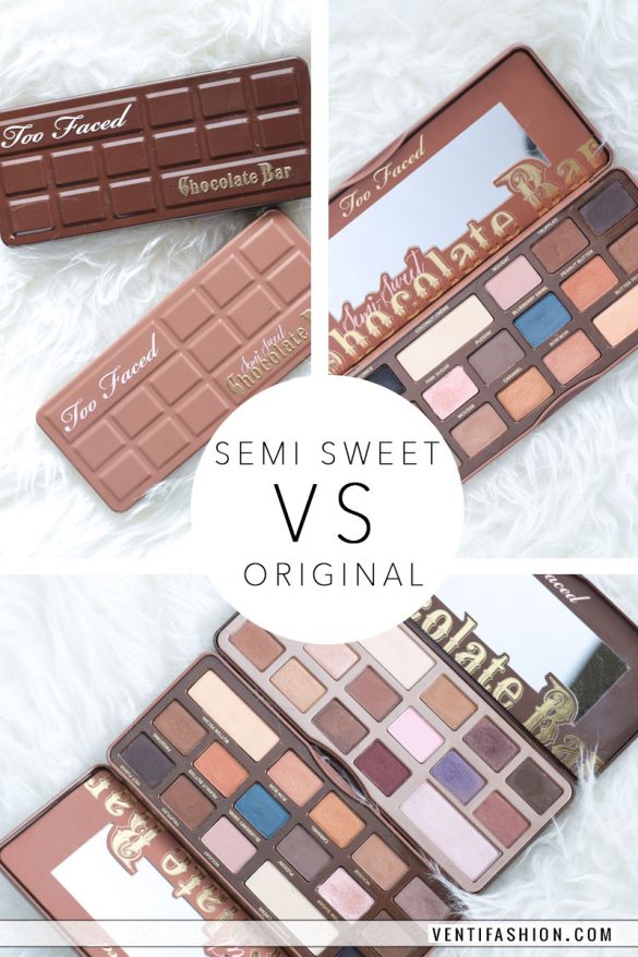 Too Faced Chocolate Bar vs Semi Sweet Palette