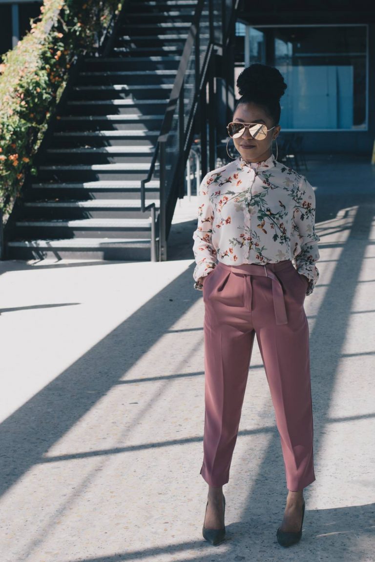 Spring Office Style | Floral Print + Blush Tones - Venti Fashion