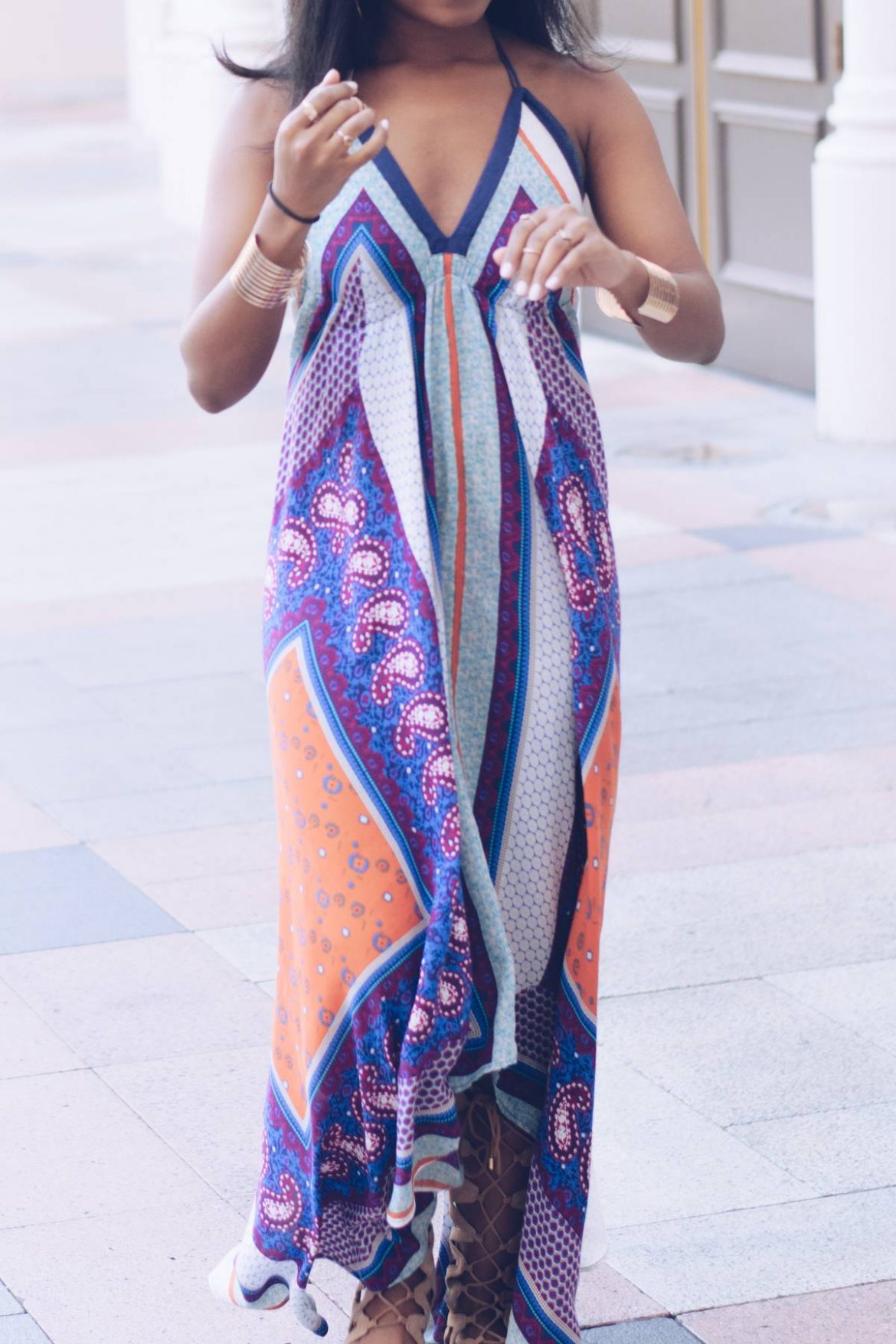 Handkerchief Maxi Dress-3 - Venti Fashion